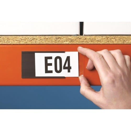 Label holders, pockets and racking strips