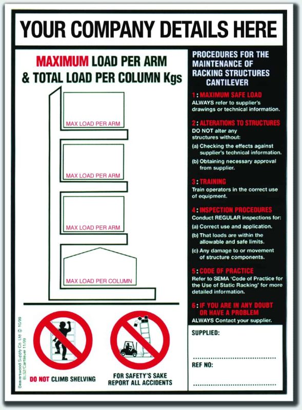 BLS2 (Cantilever Racking Notice) - Racking 365