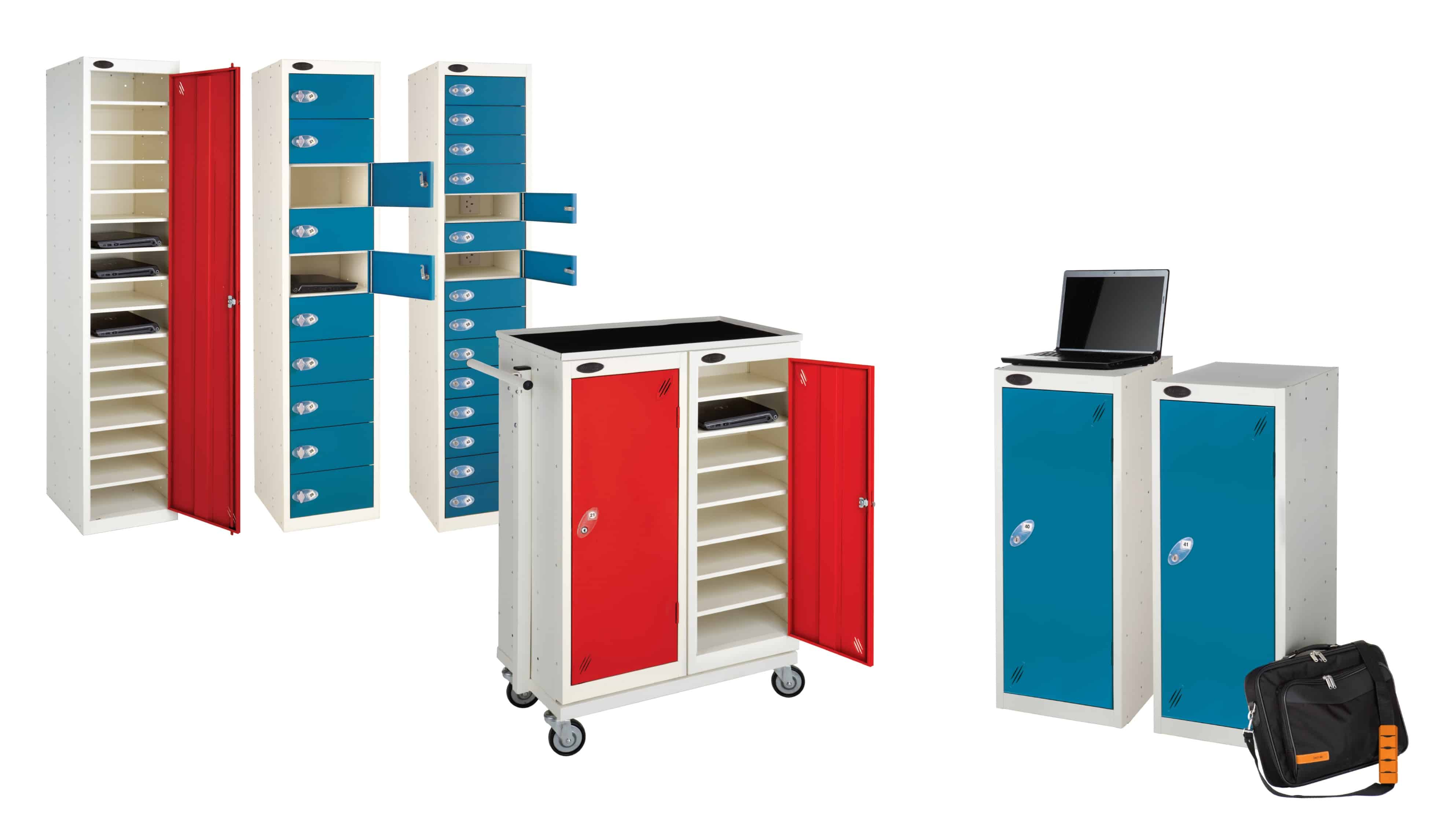 Probe Media Tower Lapbox- Single Door, 15 Shelf Laptop Locker - Racking 365